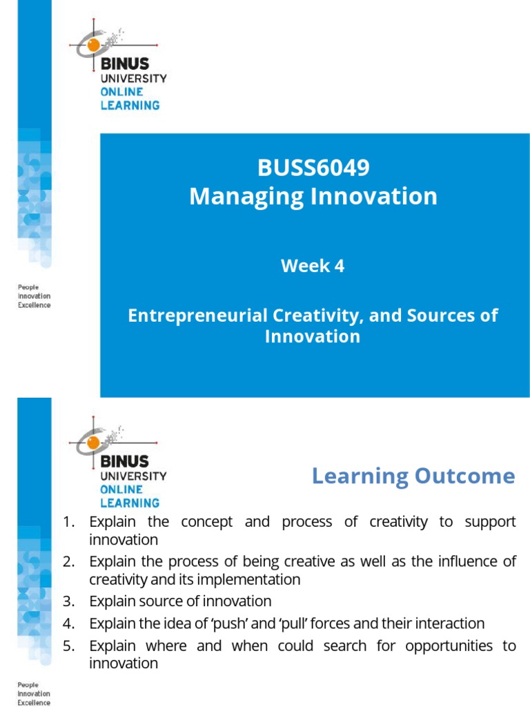PPT4-Entrepreneurial Creativity, and Sources of Innovation | PDF ...