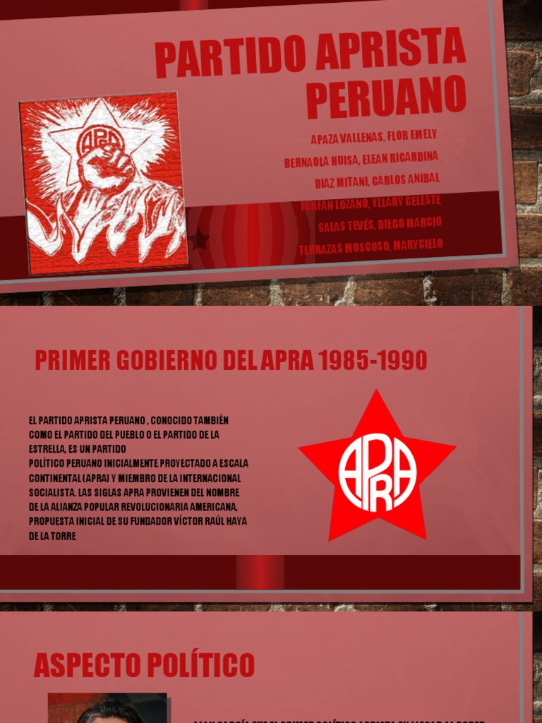 Partido Aprista Peruano | PDF | Comunidad andina | Perú