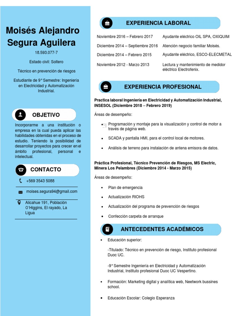 Curriculum Moises | PDF | Automatización | Fabricación e ingeniería