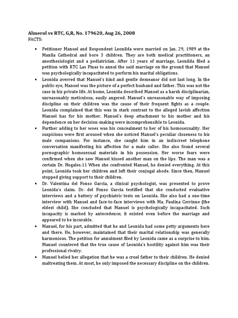 Almerol Vs RTC Digest | PDF | Annulment | Fraud