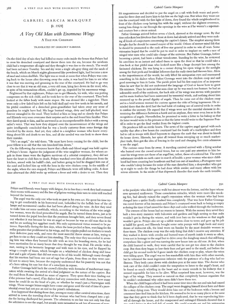 A Very Old Man With Enormous Wings - Gabriel Garcia Marquez PDF | PDF
