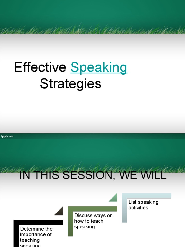 Teaching Effective Speaking Strategies | PDF | Vocabulary | Discourse