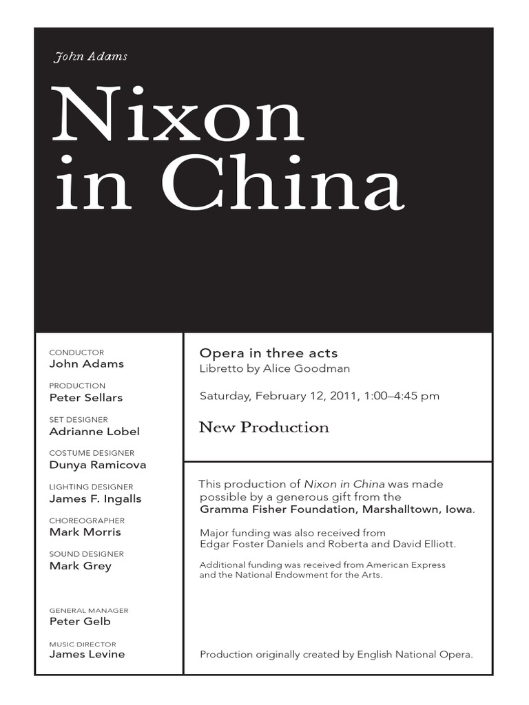 Nixon in China: John Adams | PDF | Compositions | Classical Music