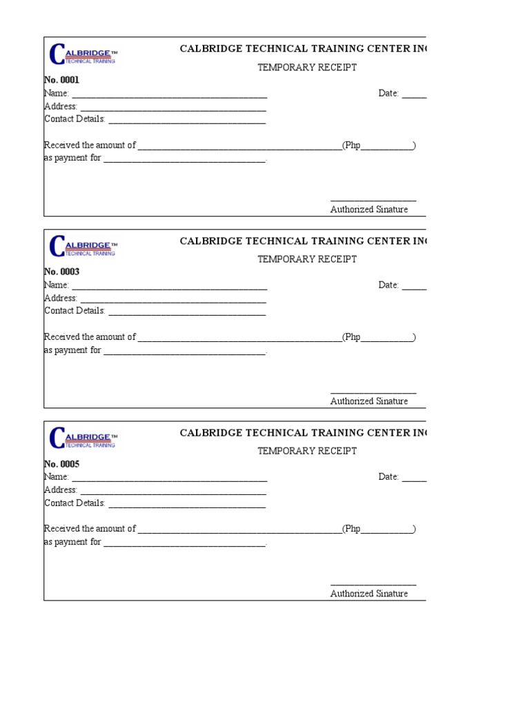 Temporary Receipt | PDF | Business