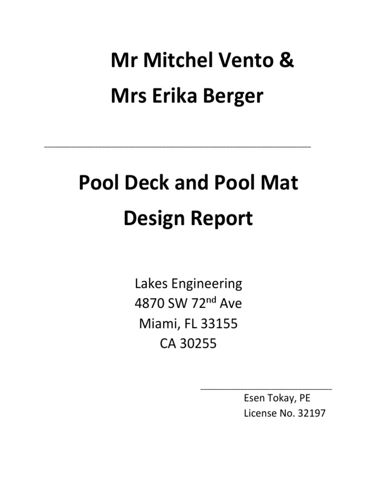 Pool Foundation Design | PDF | Strength Of Materials | Beam (Structure)