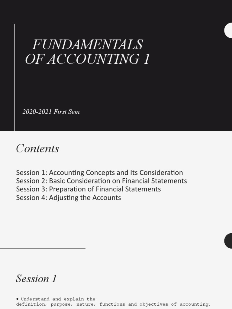 08-17-2020 - PPT - Fundamentals of Accounting 1 | PDF | Going Concern ...
