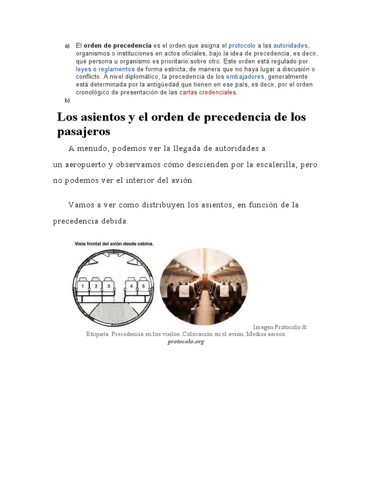 El Orden de Precedencia Es El Orden Que Asigna El Protocolo A Las ...