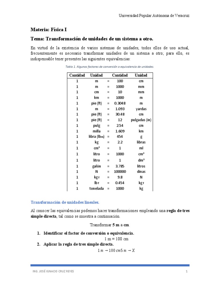 Transformación de Unidades | PDF | Celsius | Física