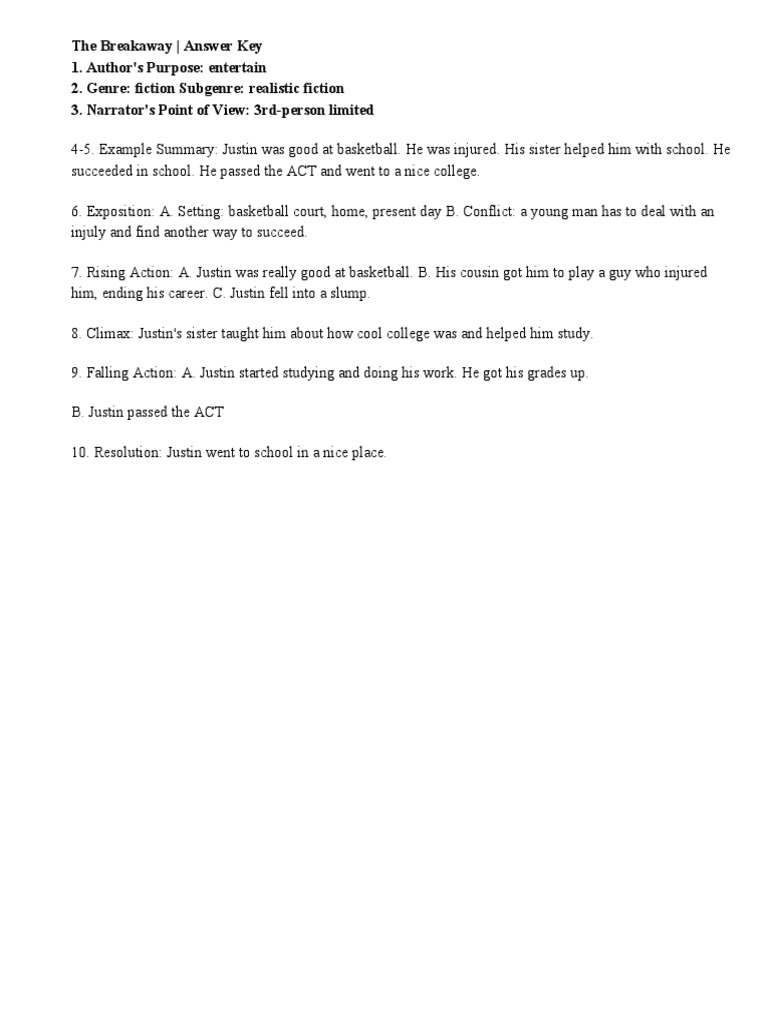 Break Away Answers | PDF