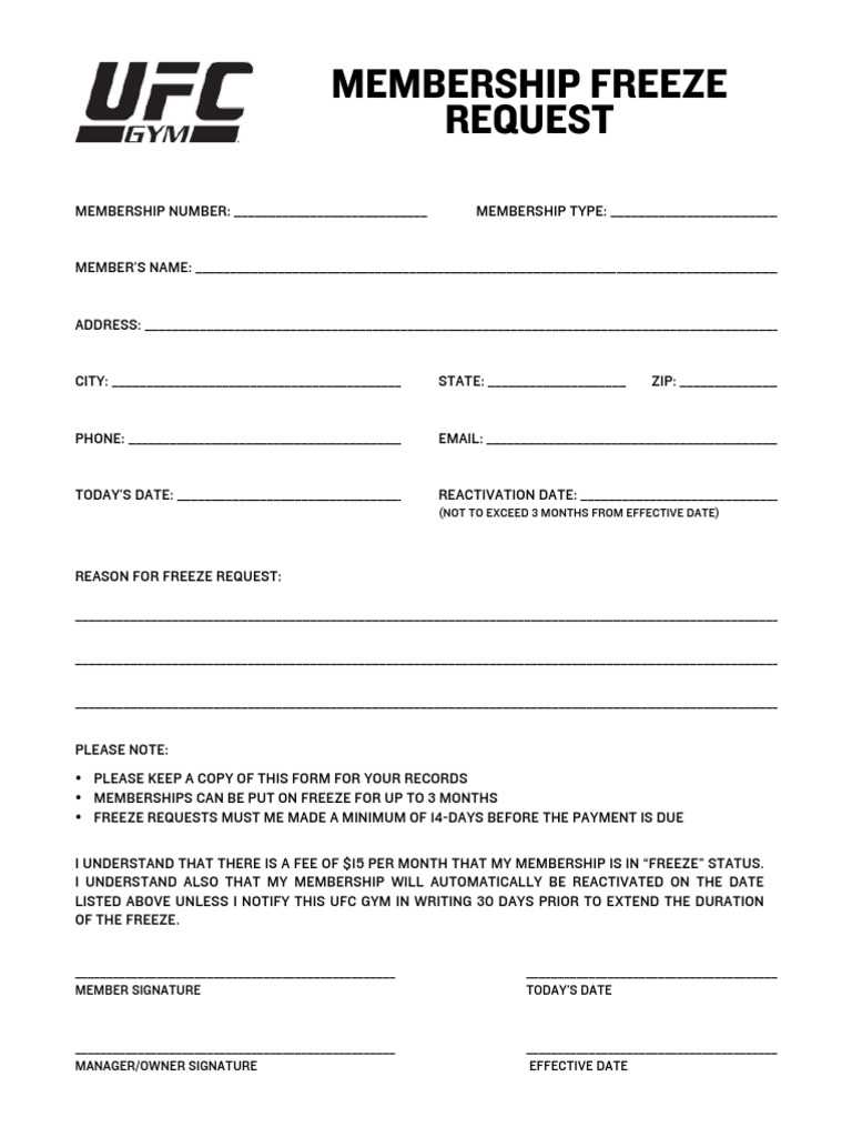 Freeze Request Form | PDF
