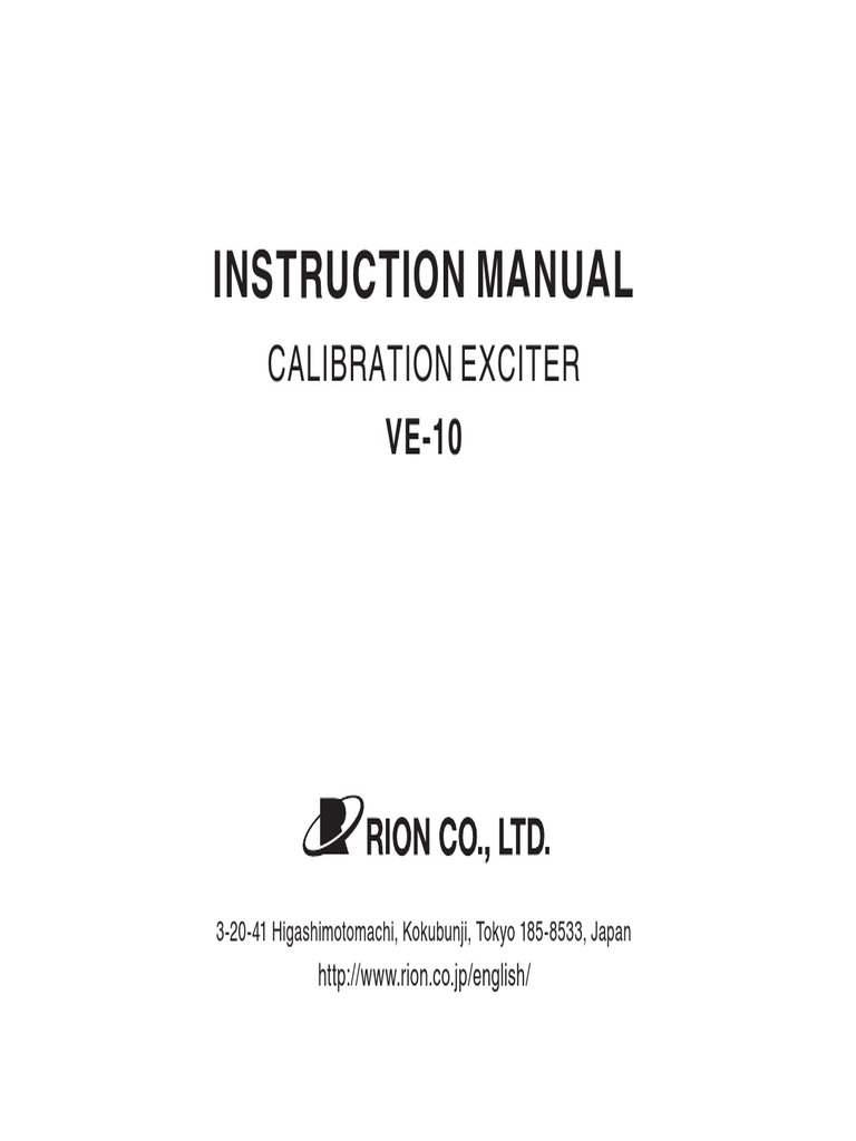 Instruction Manual: Calibration Exciter | PDF | Accelerometer | Root Mean Square