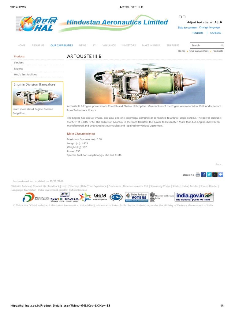 Artouste Iii B: Engine Division Bangalore | PDF | Machines | Engines