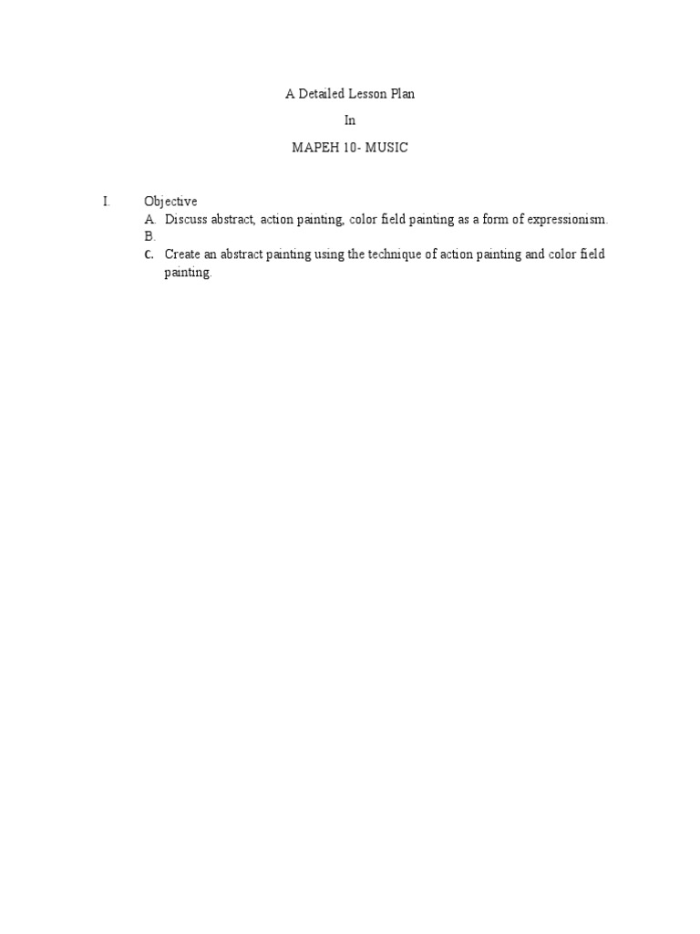 A Detailed Lesson Plan in Mapeh 10-Music | PDF