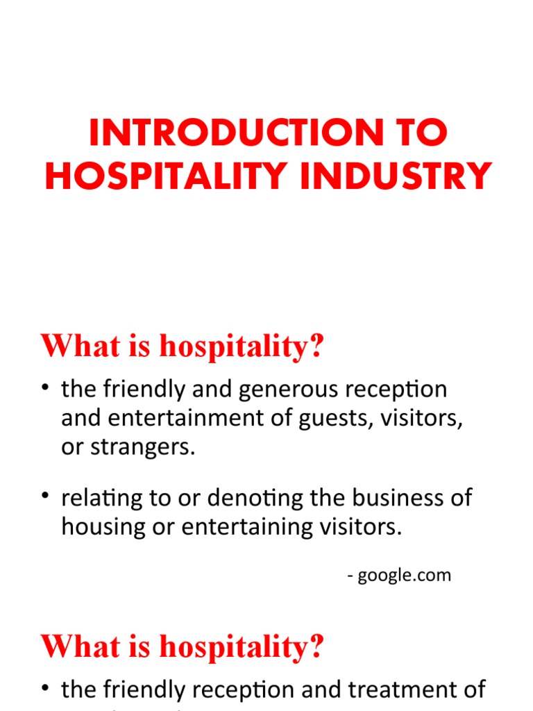 Introduction To Hospitality Industry | PDF | Hotel | Tourism