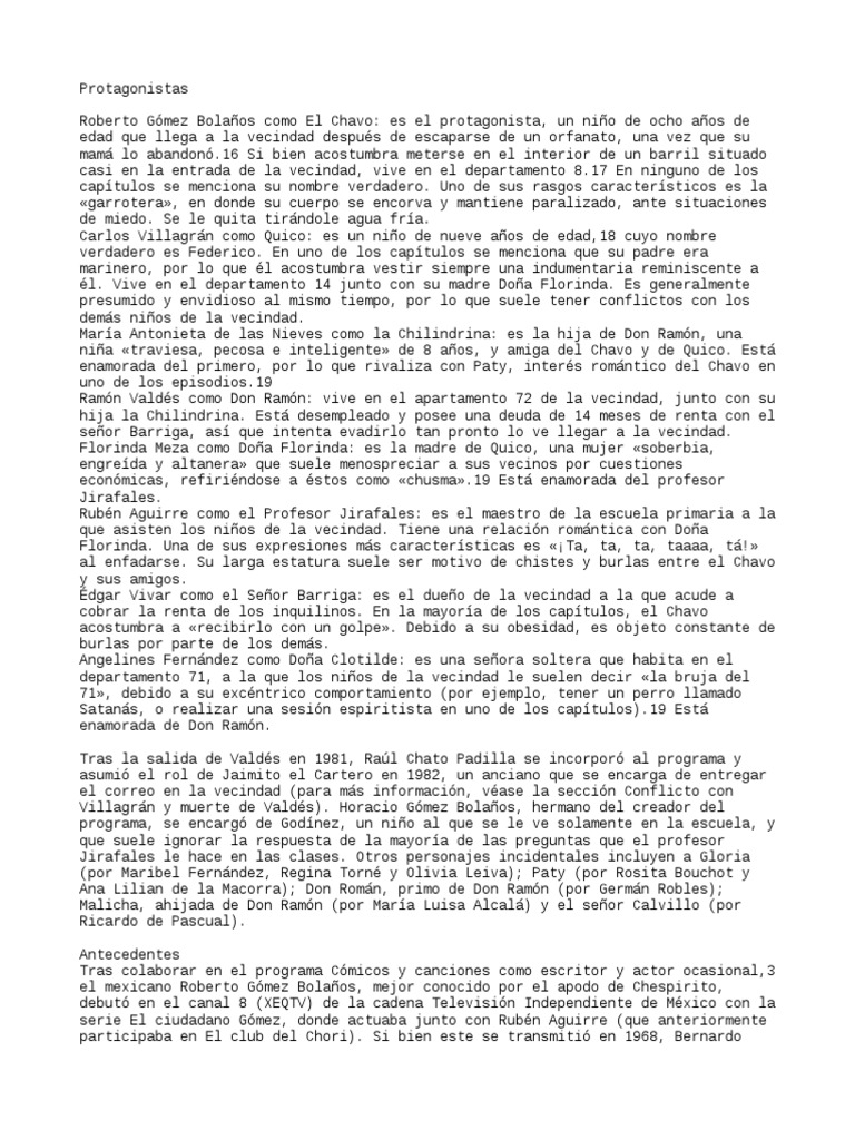 El Chavo Del Ocho | PDF