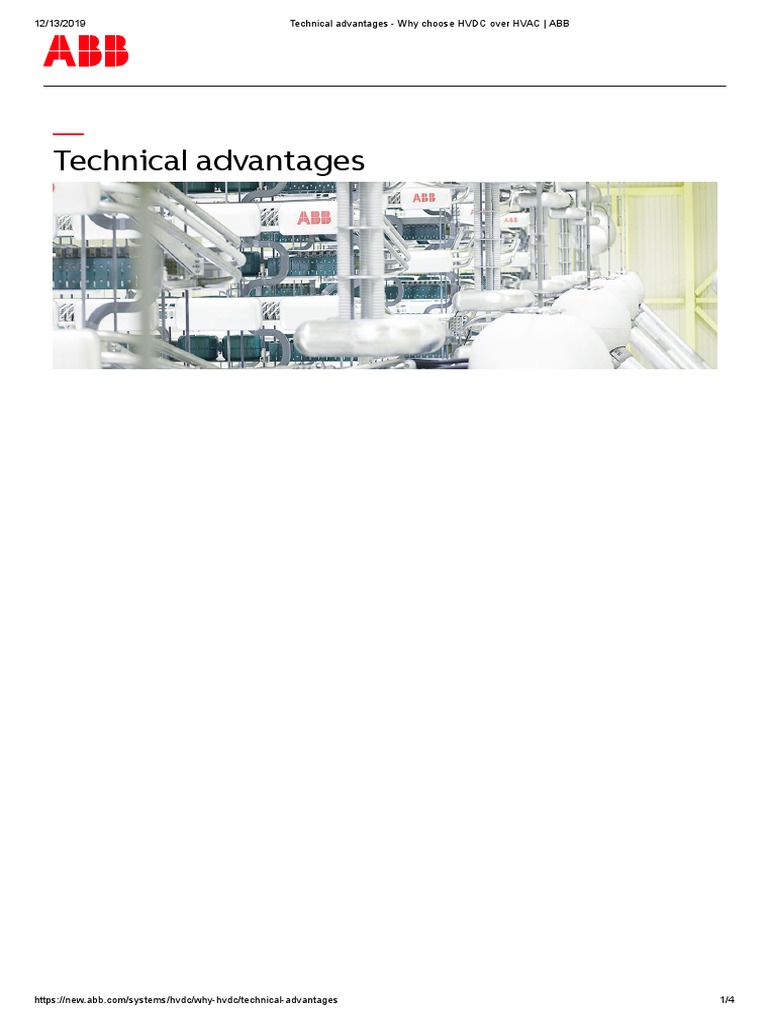 Technical Advantages - Why Choose HVDC Over HVAC - ABB | PDF