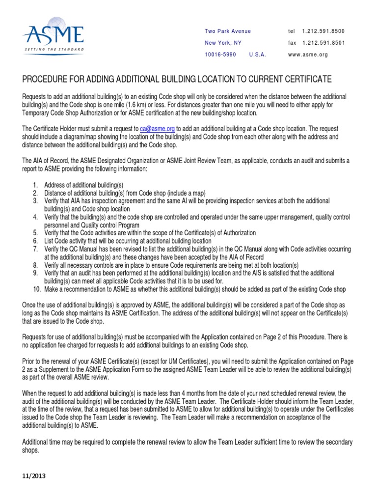 Procedure For Adding Additional Building Location To Current ...