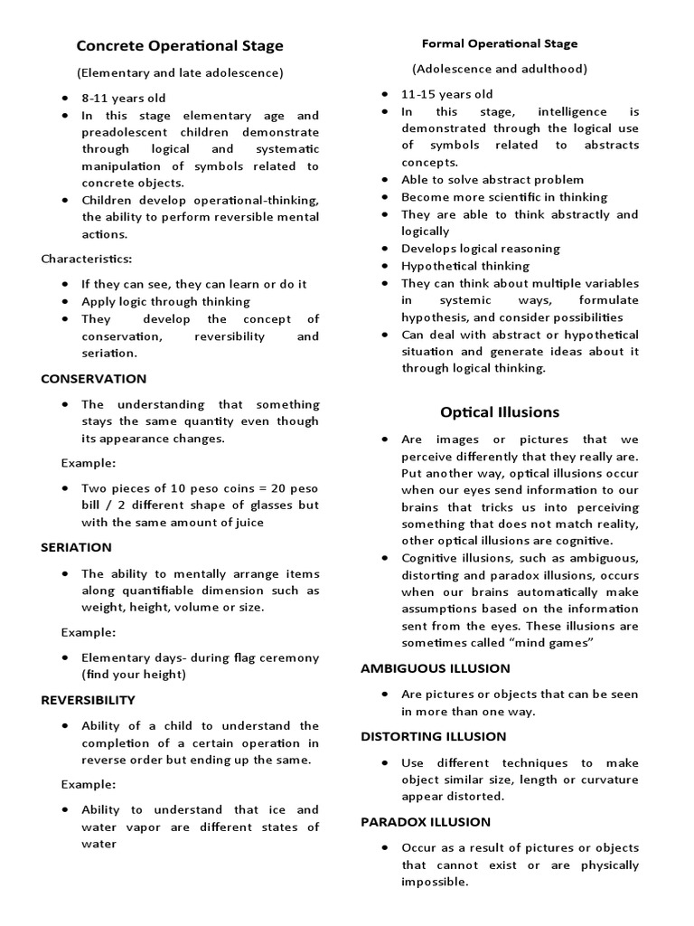 Concrete Operational Stage: Conservation | PDF | Id ...