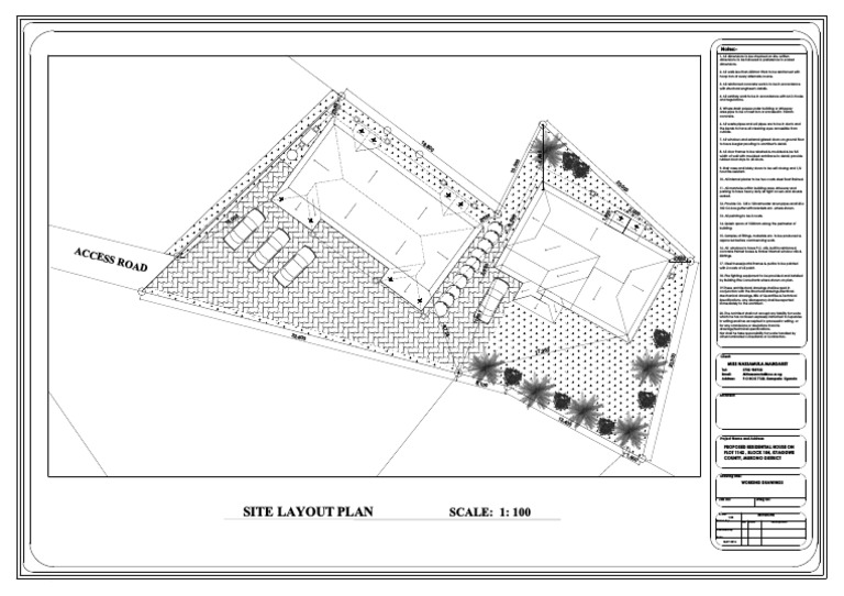 Site Layout Plan: SCALE: 1: 100 | Download Free PDF | Door | Architect