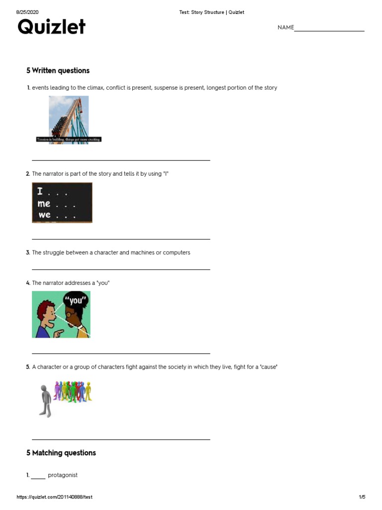 Test - Story Structure - Quizlet11 | PDF | Narration