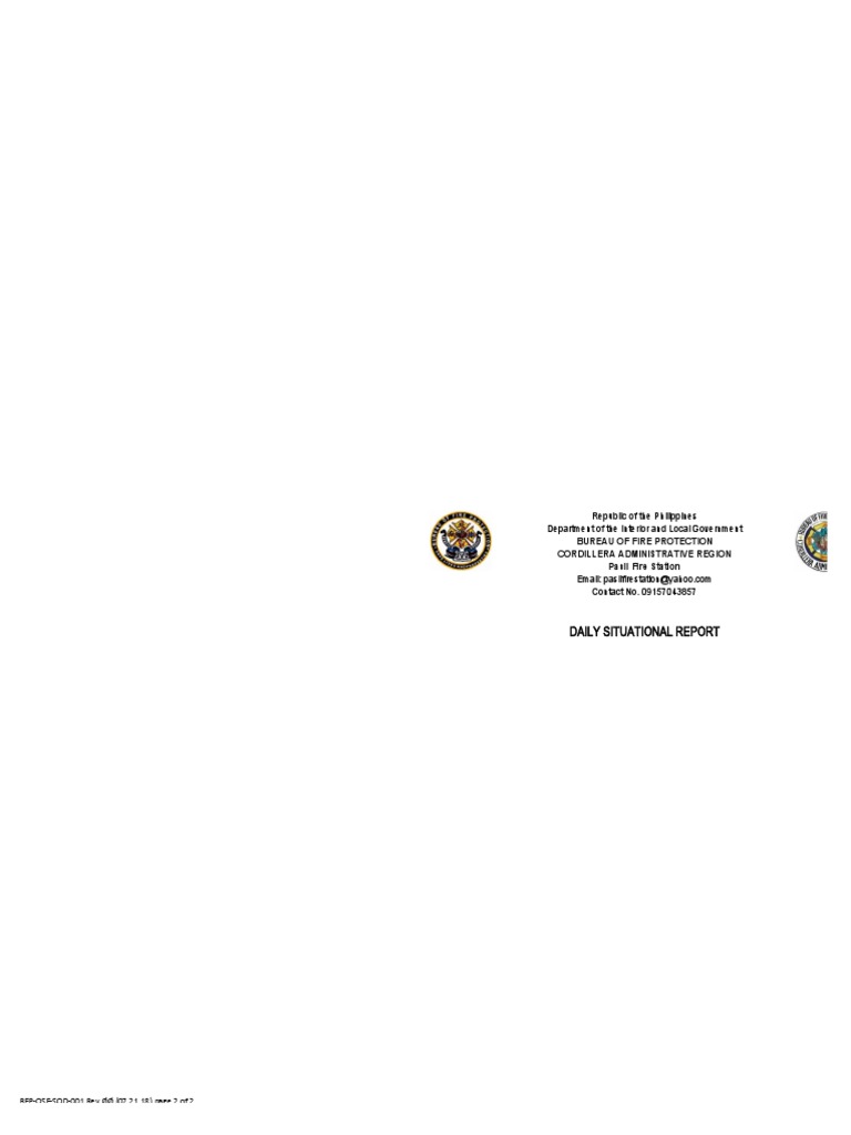 Fire Station Daily Report | PDF | Firefighter | Search And Rescue