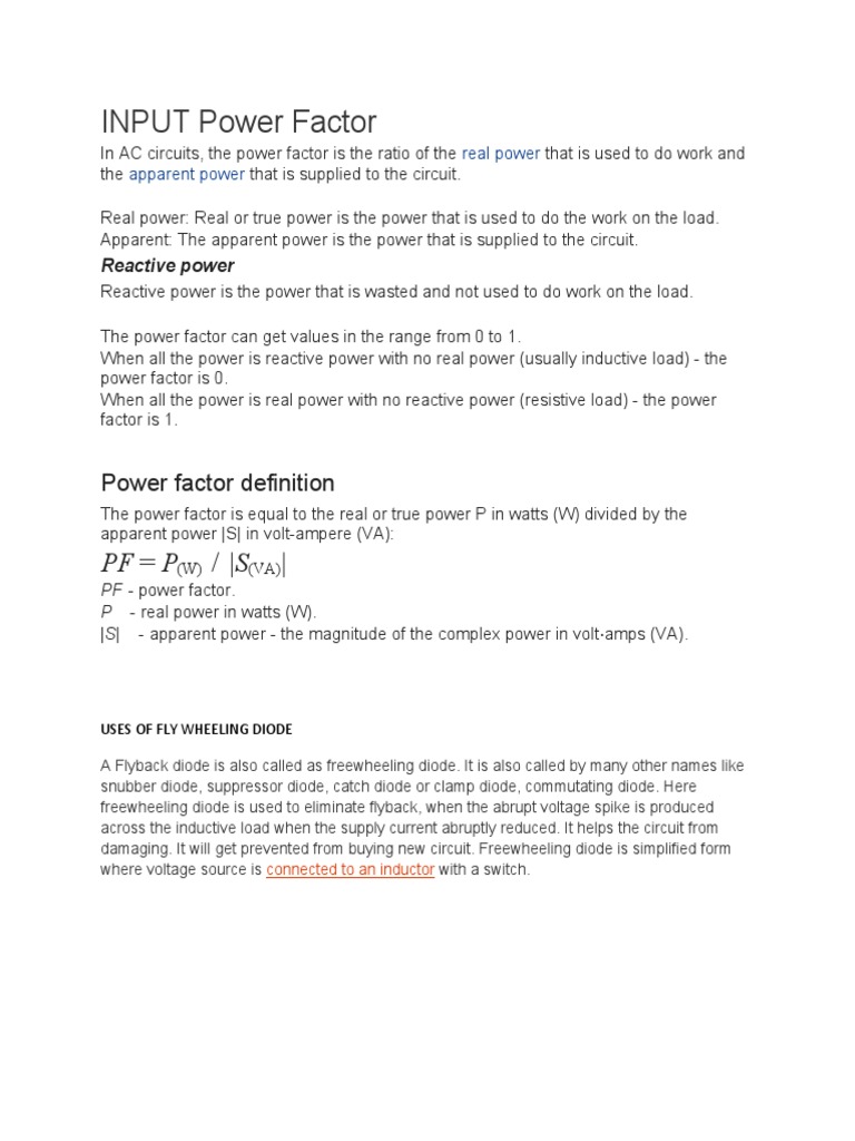 INPUT Power Factor | PDF