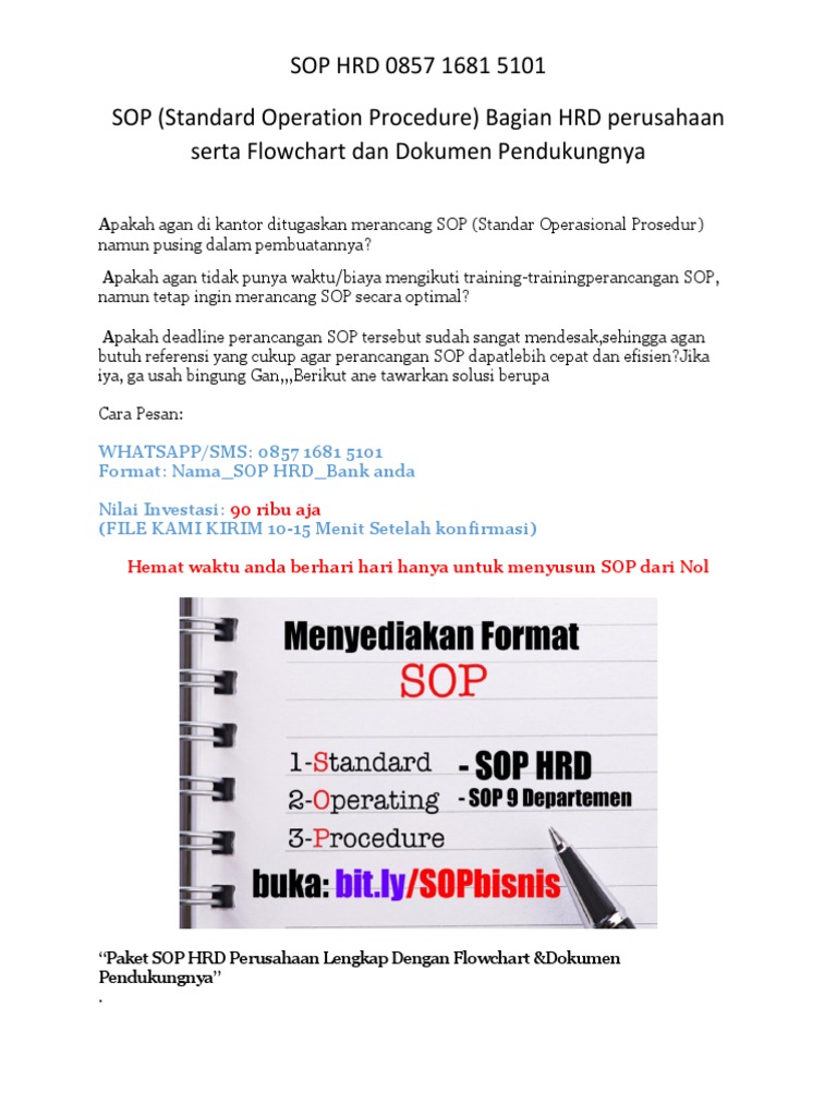 SOP HRD Standard Operation Procedure | PDF