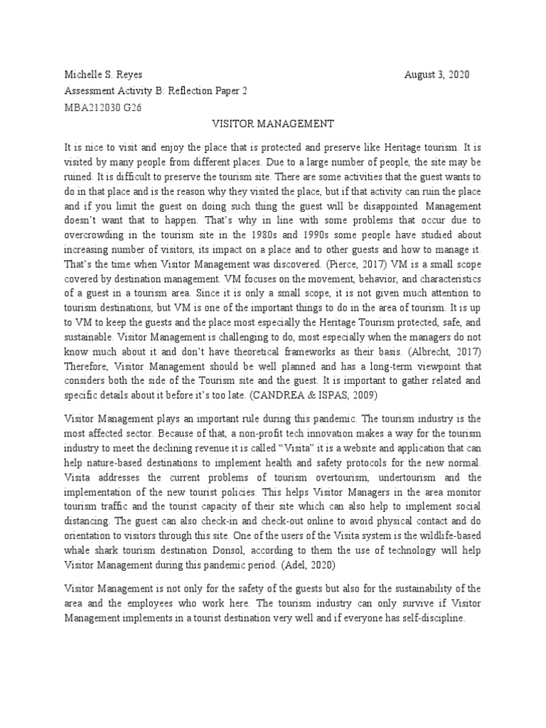 Reaction Paper 2 | PDF | Tourism | Tourism And Leisure