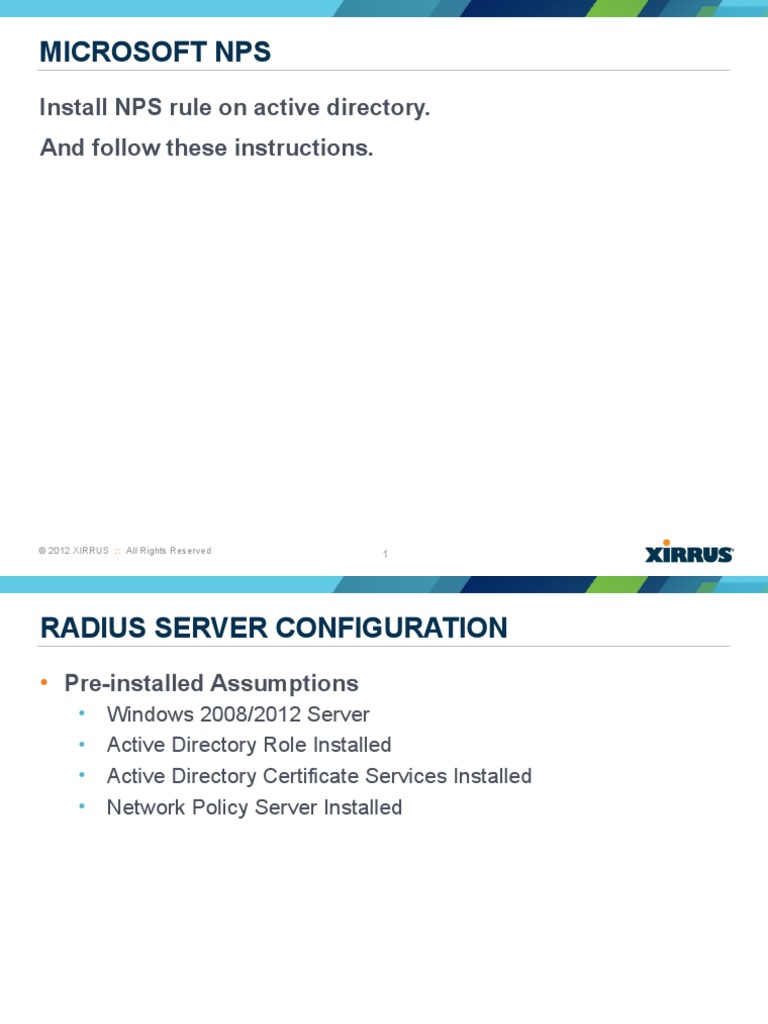 Microsoft NPS: Install NPS Rule On Active Directory. and Follow These ...
