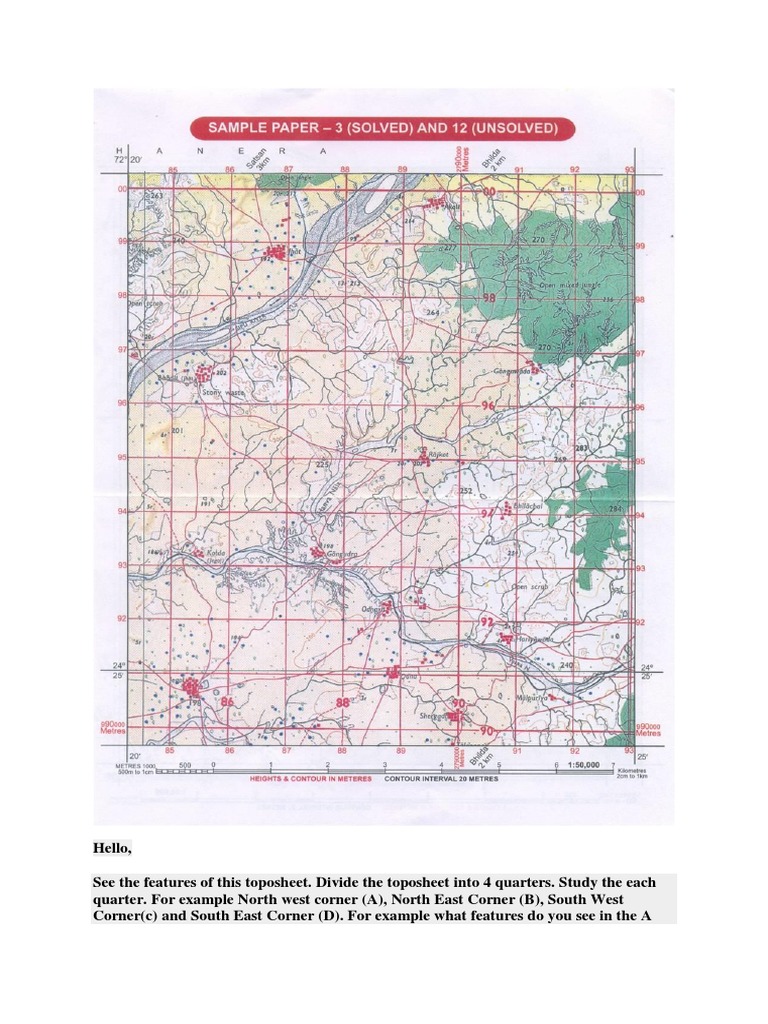 Sample Toposheet Practice 1 | PDF | River | Geography