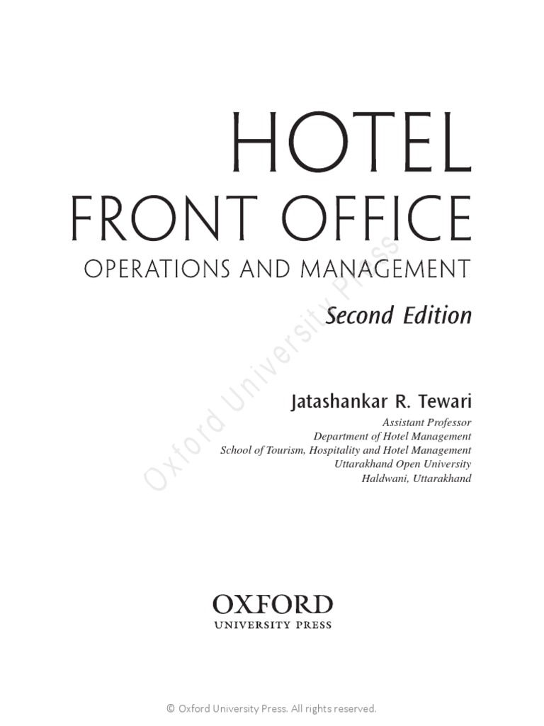 Front Office Chapter 1 PDF | PDF | Hotel | Motel