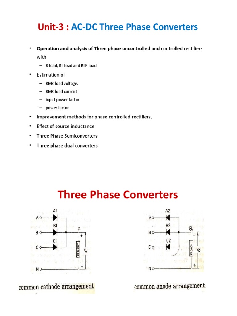 ELE310 - Unit3 - Three Phase Rectifers | PDF