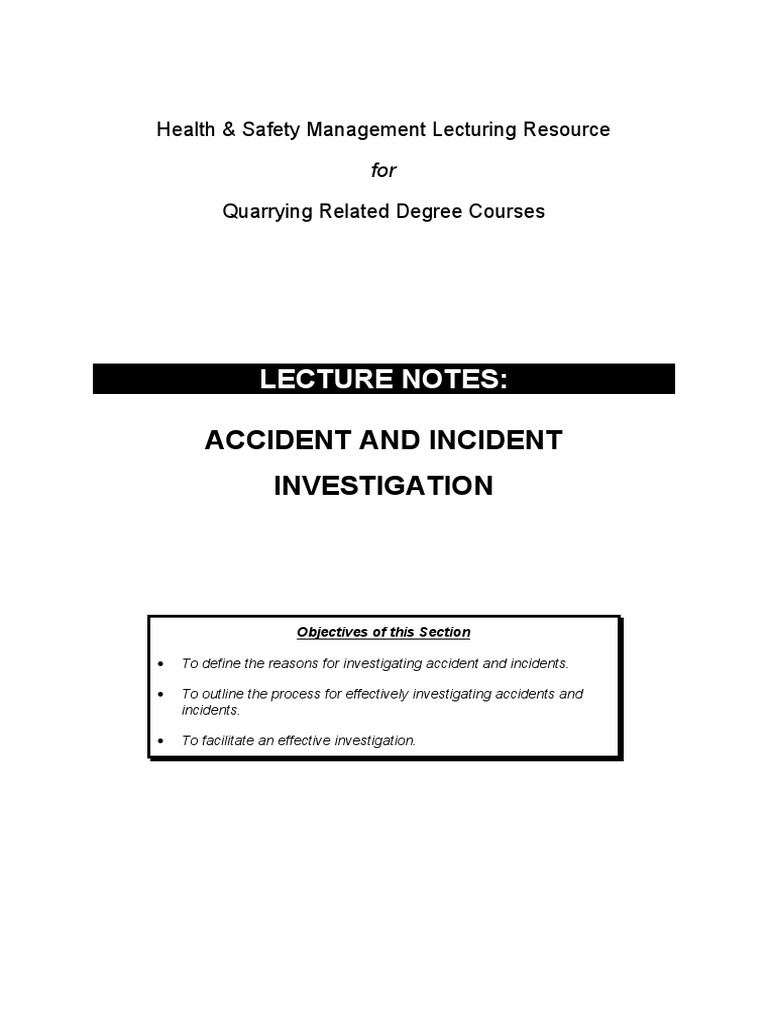 HSE Lecture Notes | PDF | Risk | Occupational Safety And Health
