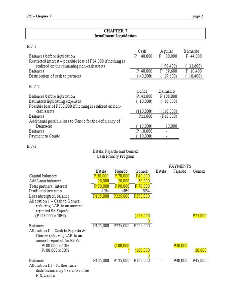 CHAPTER 7 Installment Liquidation | PDF | Interest | Book Value
