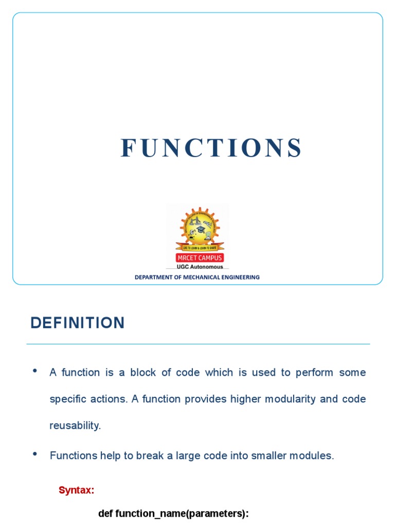 7 Functions | PDF | Parameter (Computer Programming) | Subroutine