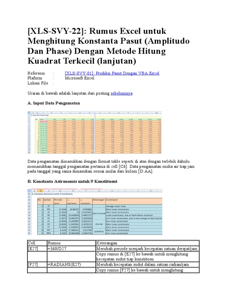 Rumus Excel Menghitung Pasut | PDF