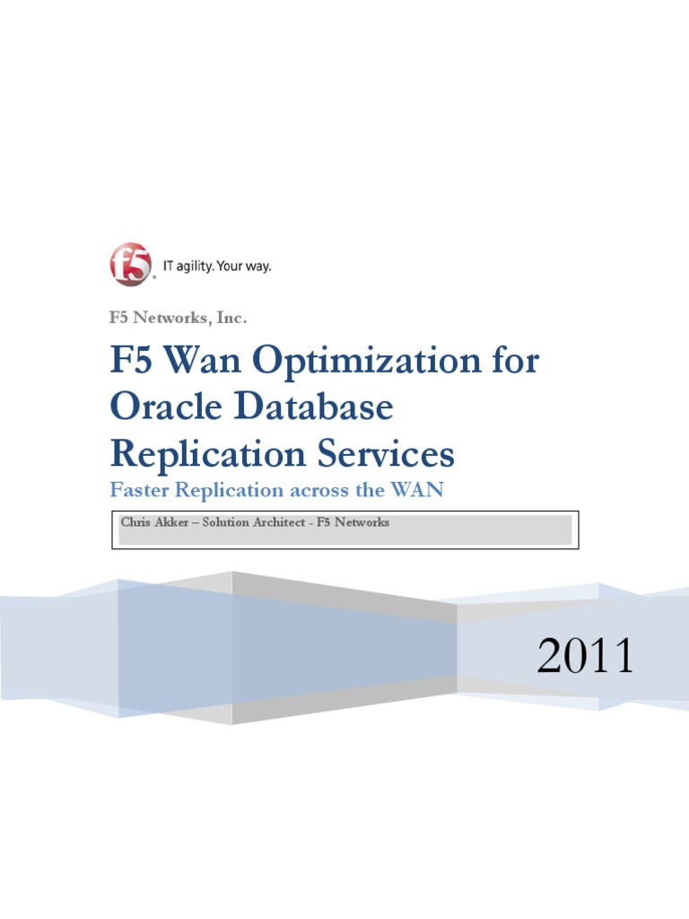 F5 Wan Optimization For Oracle Database Replication Services | PDF ...