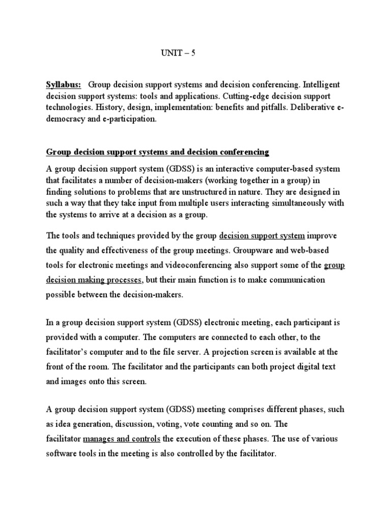 DSS Unit - 5 | PDF | Decision Support System | Conceptual Model