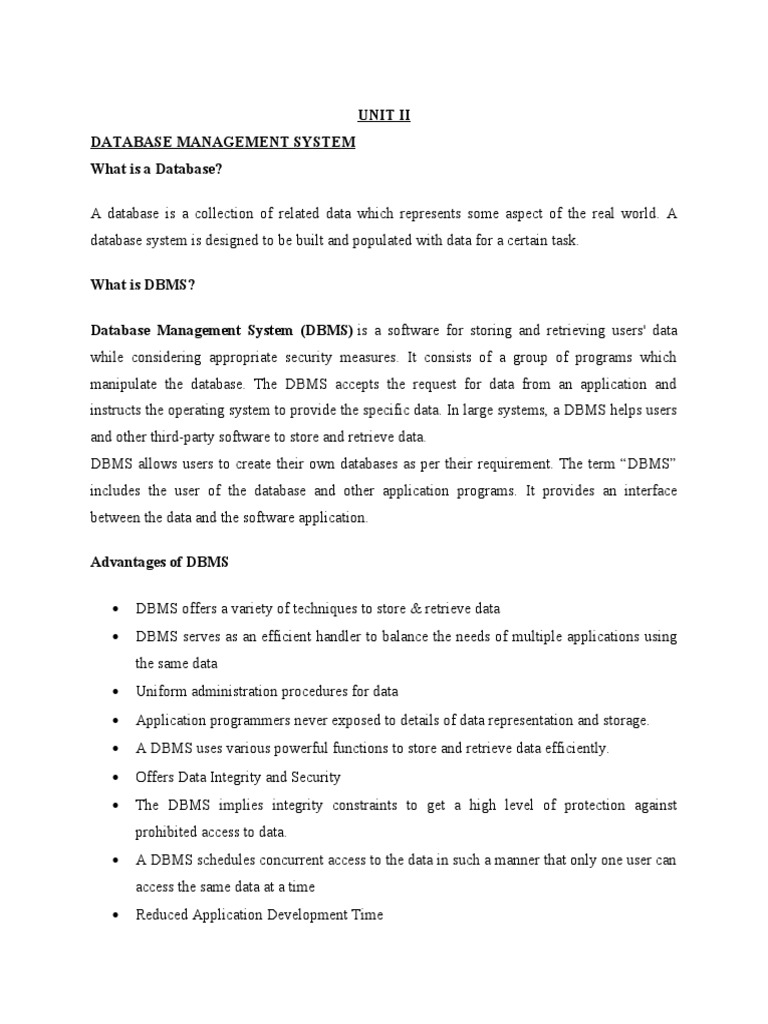 Mis - Unit Ii | PDF | Databases | Database Design