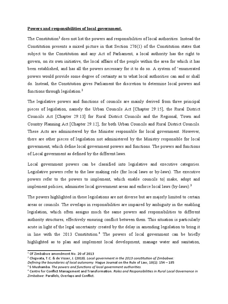 Powers and Responsibilities | PDF | Constitution | Government Information