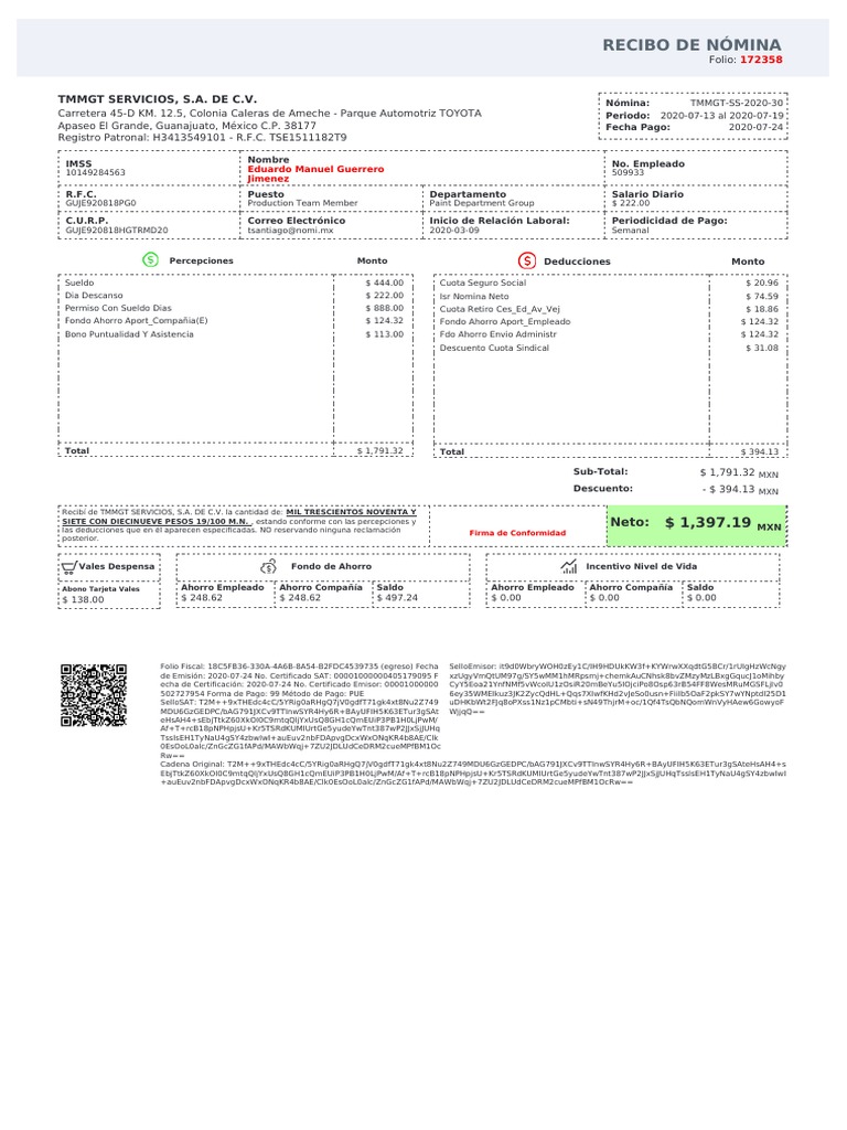 TMMGT SS 2020 30 509933 PDF | PDF | Compensación laboral | Sueldos y ...