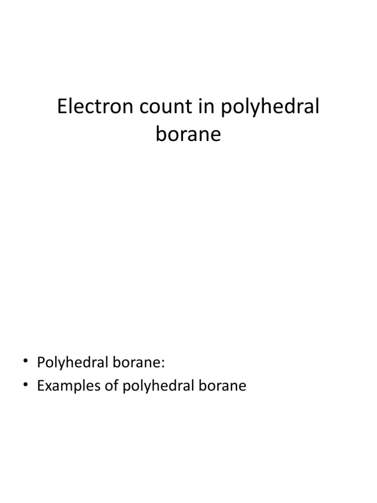 Electron Count in Polyhedral Borane | PDF