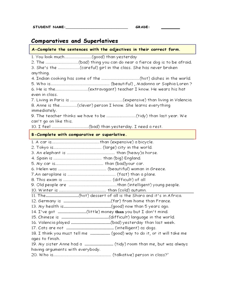 Comparatives and Superlatives - 17381 | PDF | Semiotics | Cognitive Science