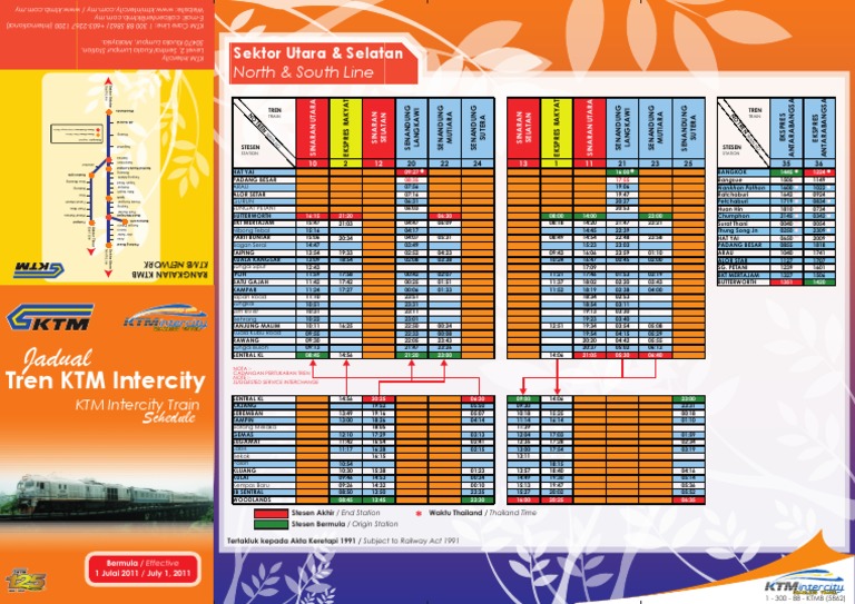 KTM North & South Line (Timetable) | PDF | Sustainable Transport | Malaysia