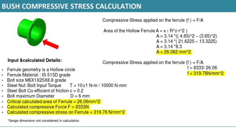 Bushing Compressive Stress Calculation | PDF