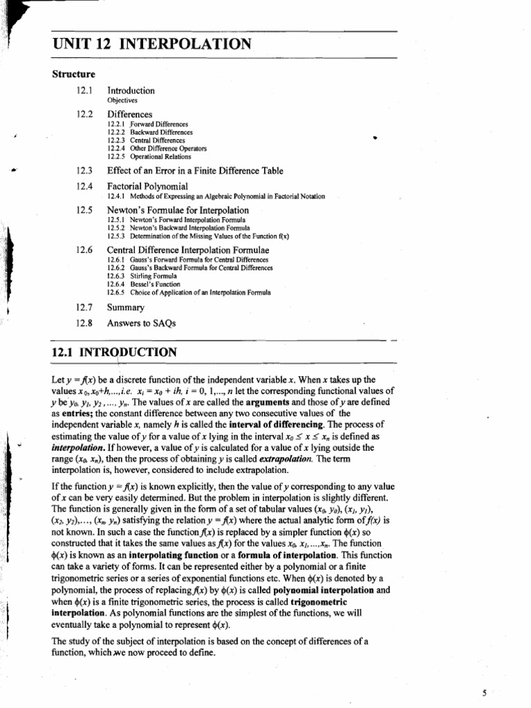 Unit 12 PDF | PDF | Finite Difference | Interpolation