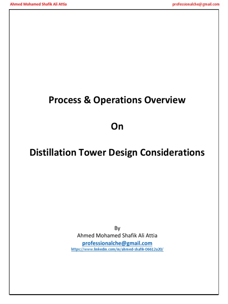 Distillation Column Design Overview | PDF | Distillation | Solubility