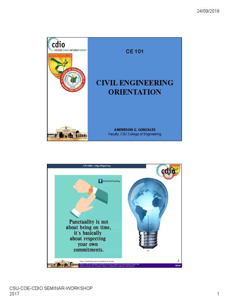 Ce Orientation Part 1 | PDF | Civil Engineering | Engineer
