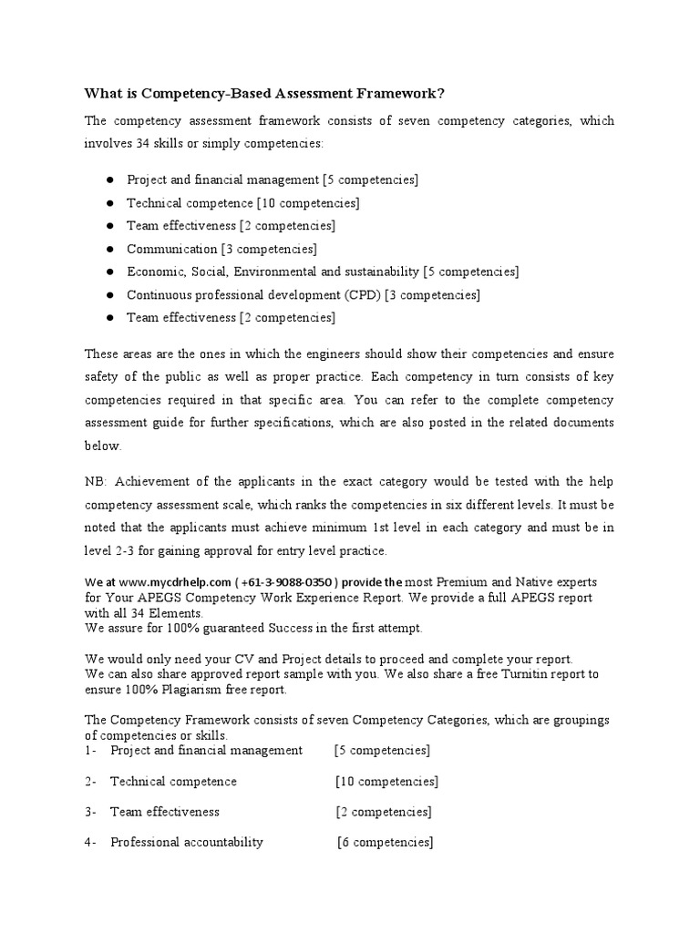 APEGS CBA Framework | PDF