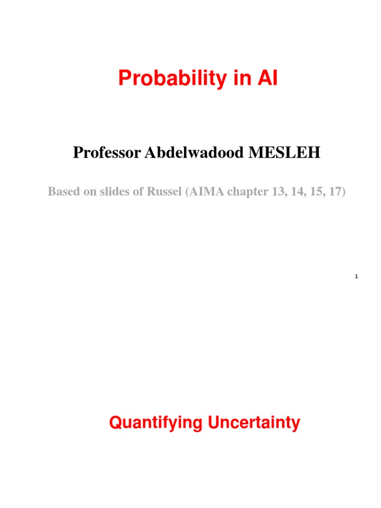 04 - Probability in AI | PDF | Bayesian Network | Bayesian Inference